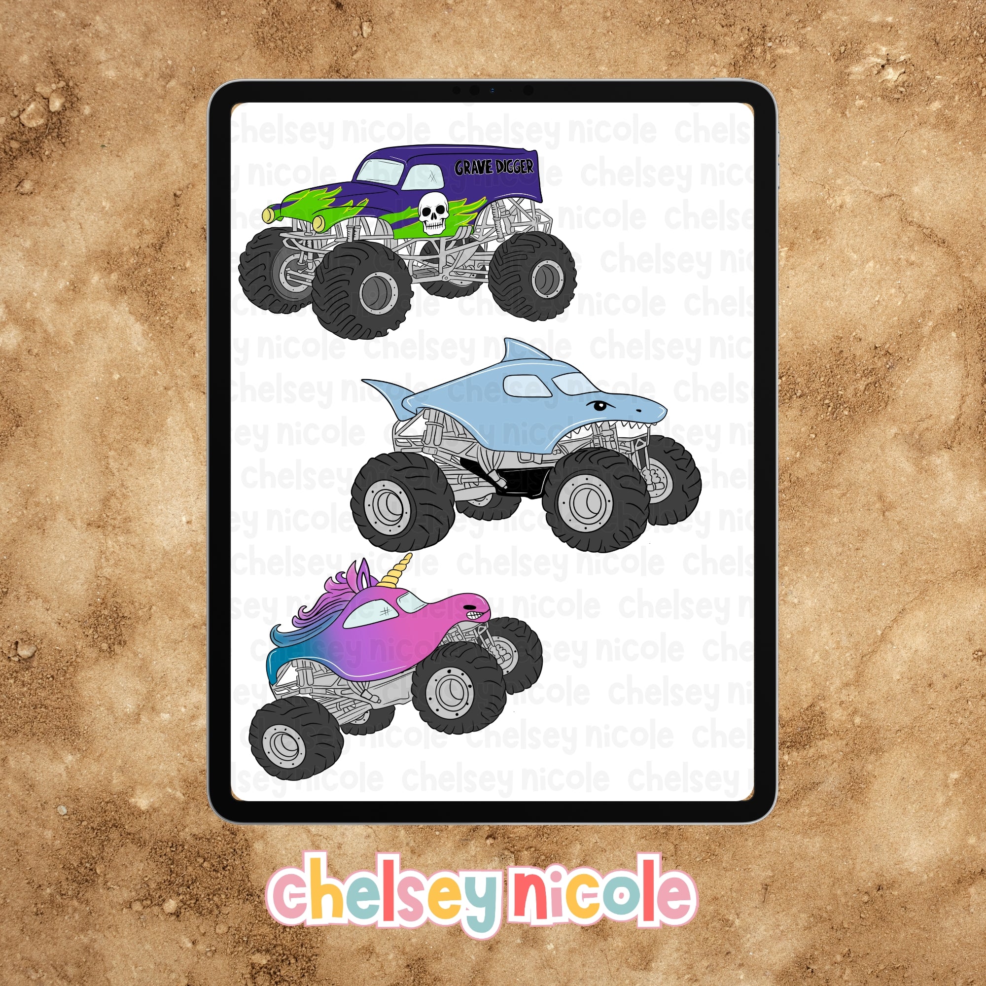 Monster Trucks Clip Art Bundle - Commercial Use Allowed ...