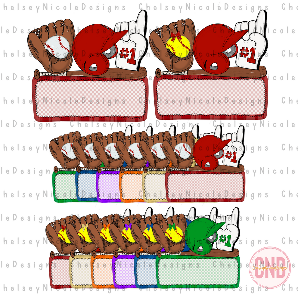 Baseball/Softball Name Plate PNG Bundle – ChelseyNicoleDesigns