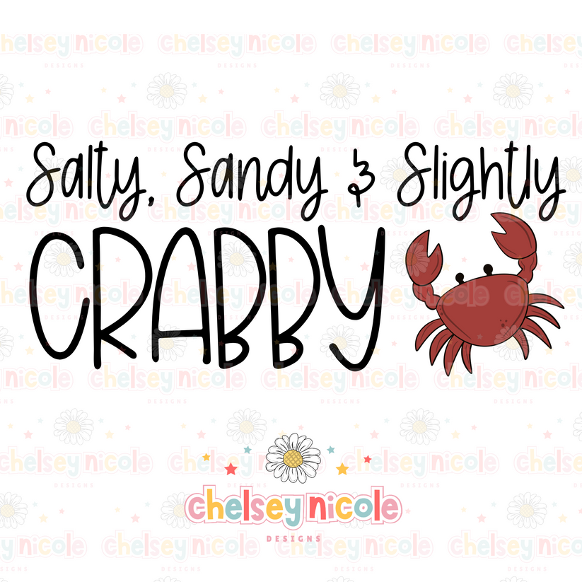 Salty, Sandy and Slightly Crabby PNG - Crabby PNG - Beach PNG - Crab P ...