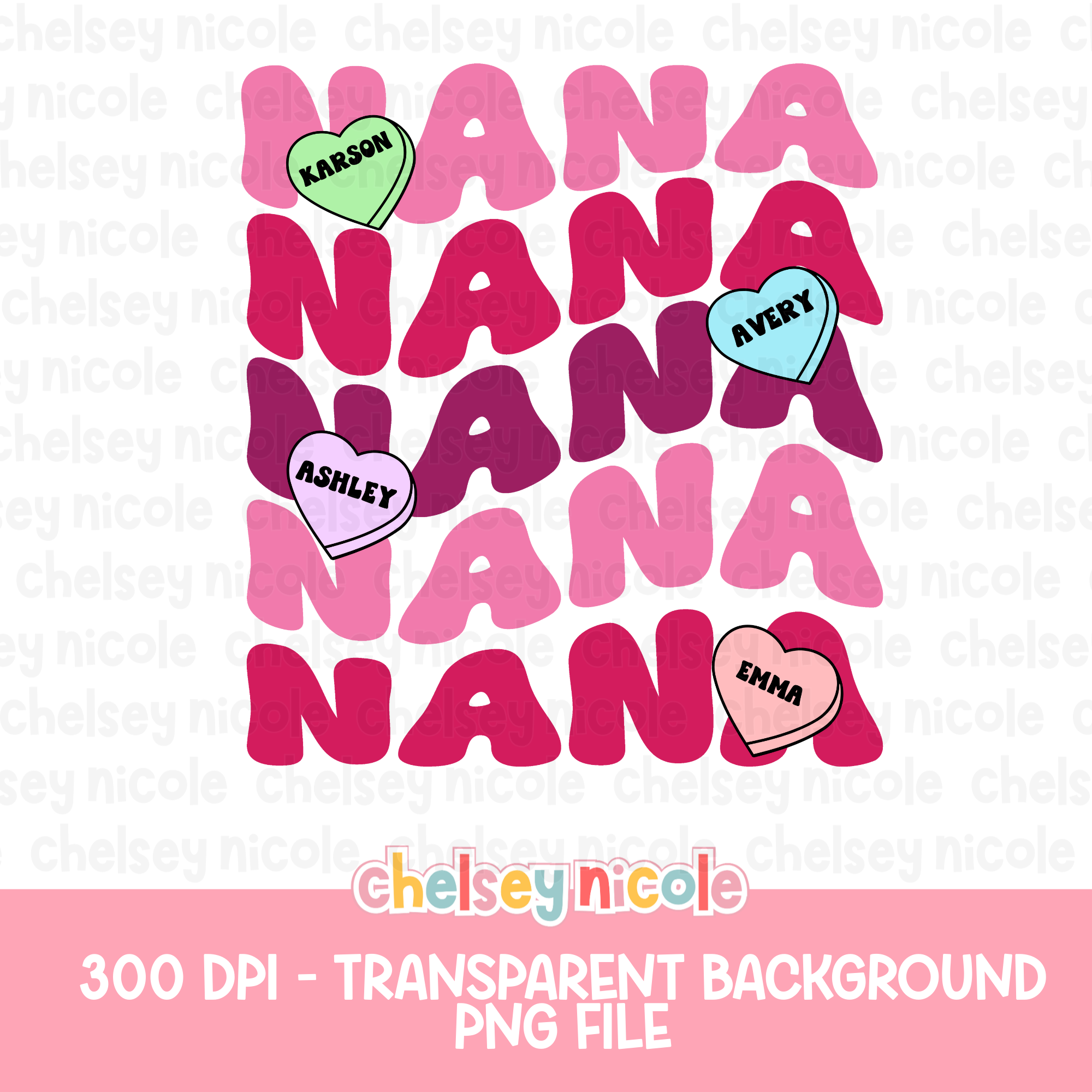 Nana - Candy Heart - Editable Canva Template – ChelseyNicoleDesigns